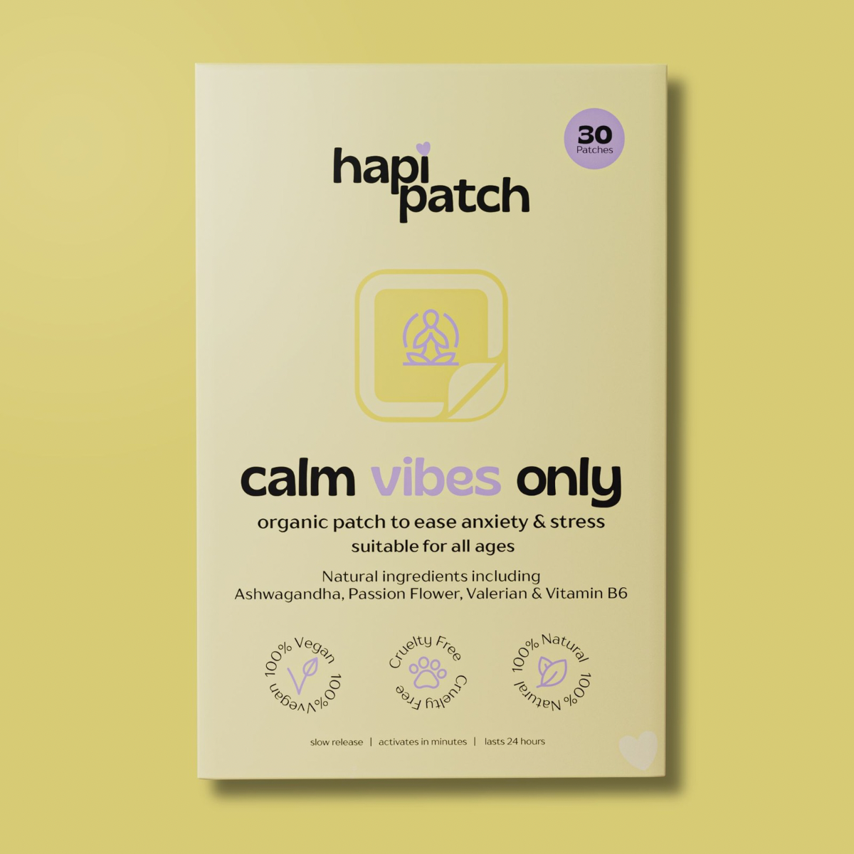Calm Vibes Only, natural patch to ease anxiety & stress - hapi Patch ...